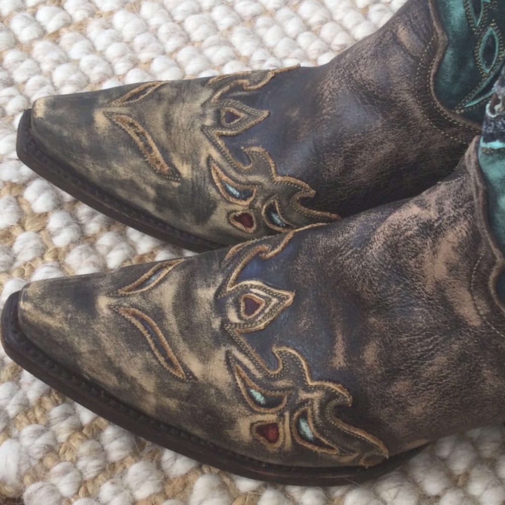 Vintage Dan Post Bluebird Cowboy Boots - Gem